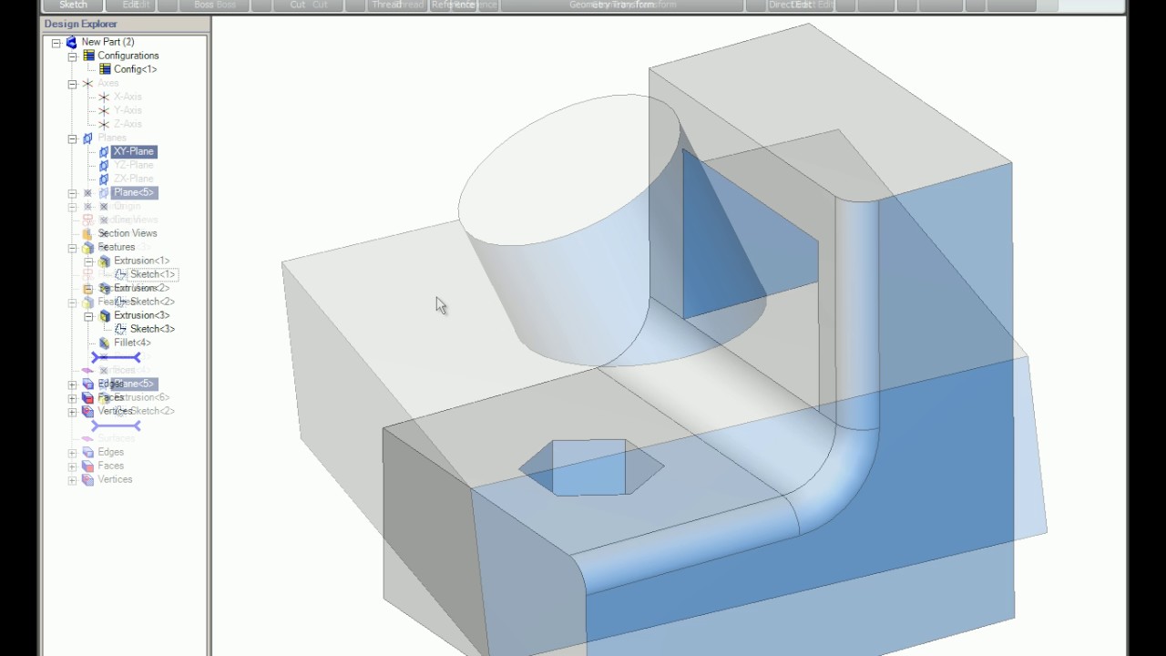 Fillet and Chamfer Tools in Alibre Design (Legacy Interface) - YouTube