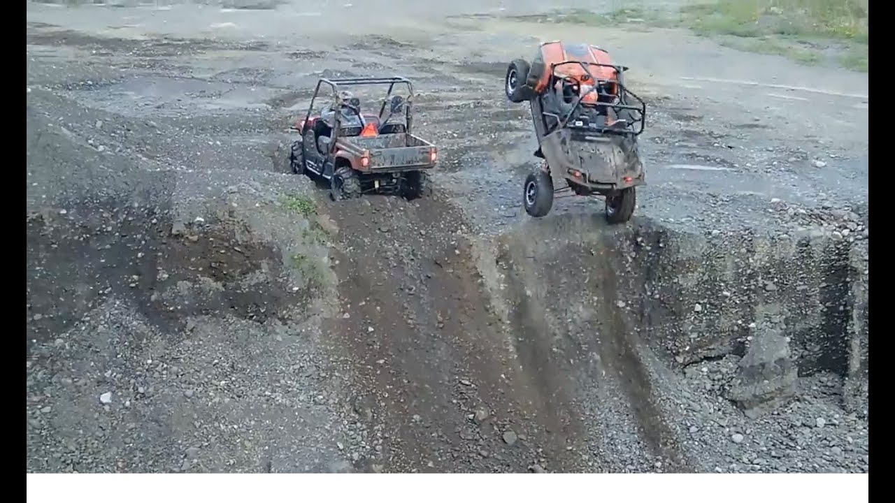 RZR xp 900 and Rhino 700 , just having fun in the pit - YouTube
