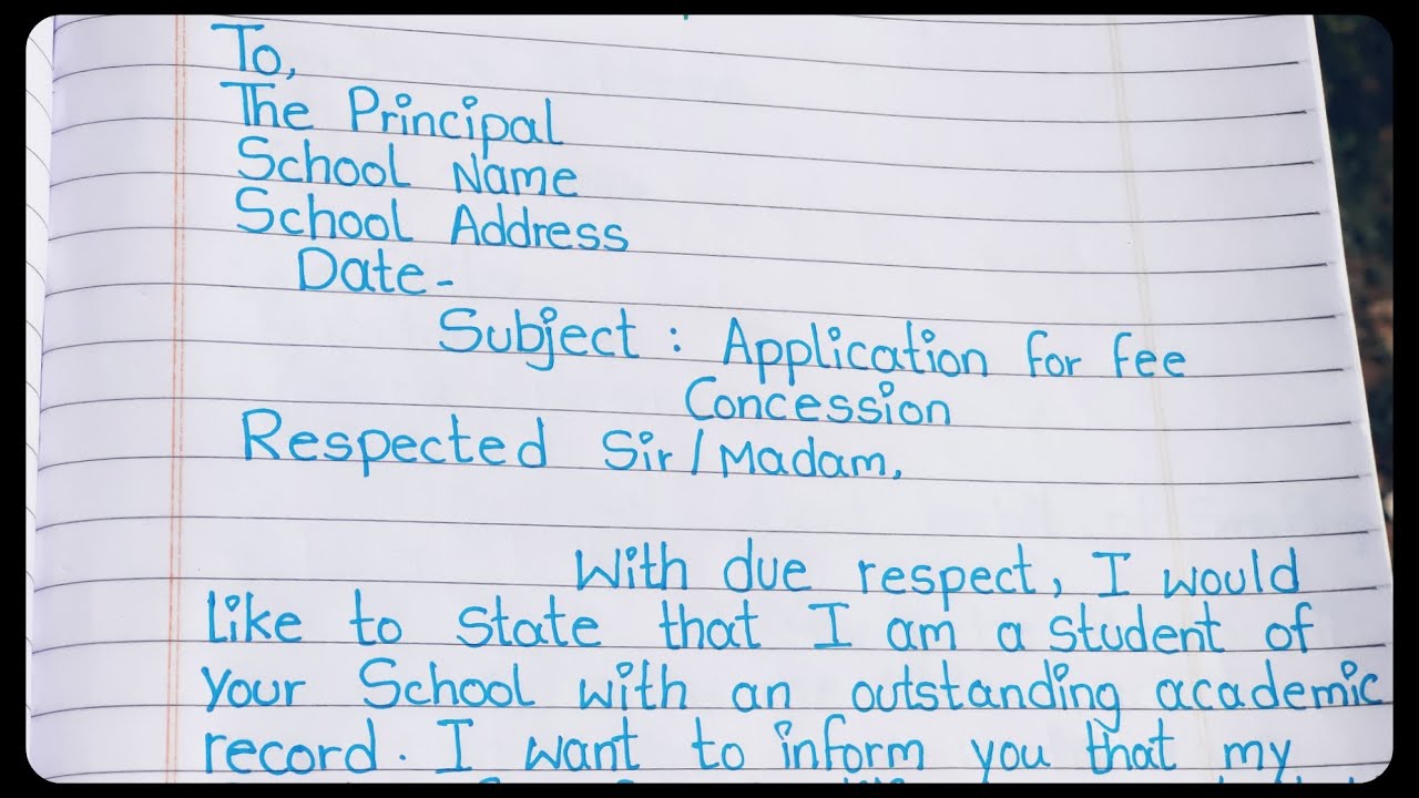 Write A Letter To Principal For Fee Concession Letter For Fee write-a-letter-to-principal-for-fee-concession-letter-for-fee