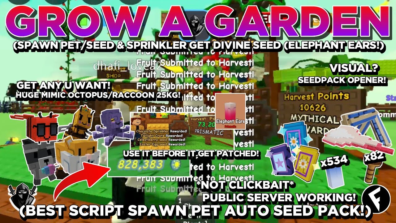 [NEW] Grow A Garden Script OP | Spawn Seed/Pet & Sprinkler (Get Elephant Ears! Divine Seed ...