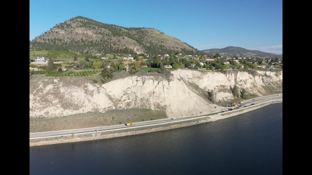 RAW: Birds eye view of Summerland slide - YouTube