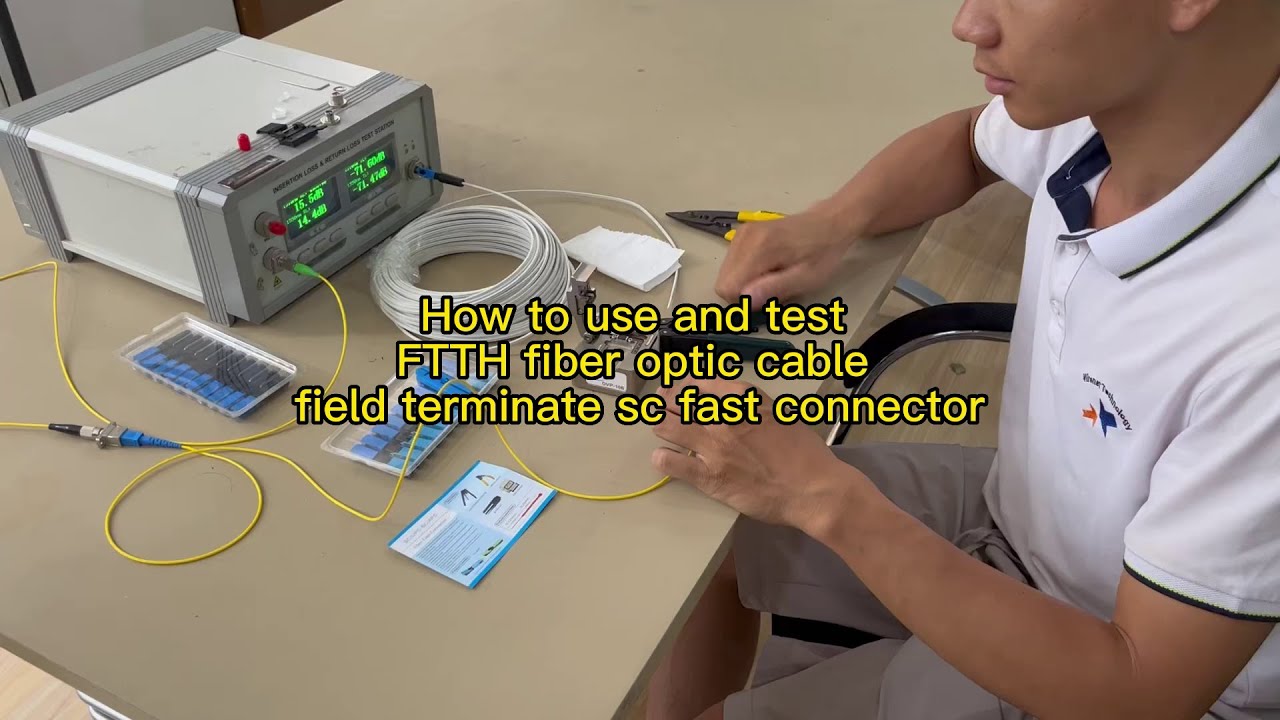 How to use and test FTTH fiber optic cable field terminate sc fast ...
