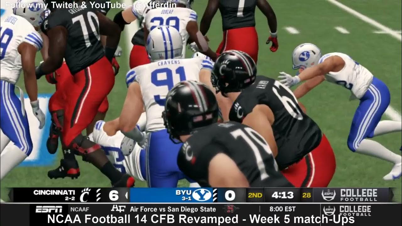 NCAA Football 14 CFB Revamped Mod BYU Vs. Cincinnati & Florida Vs. Kentucky 9/25/23 - YouTube