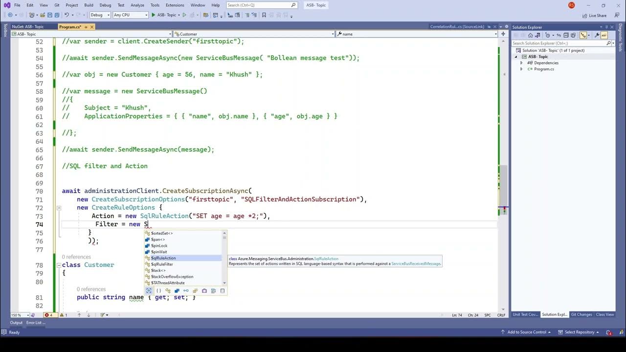 29. SQL Filter and Actions in Azure Service Bus - YouTube