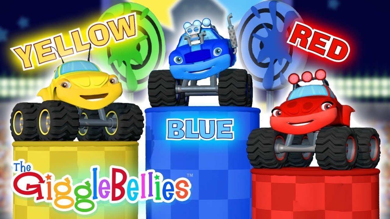 Crush Colors with Monster Trucks | Nursery Rhymes For Kids ...