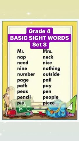 #trending BASIC SIGHT WORDS Grade 4 Set 8 #trend #shorts #short # ...