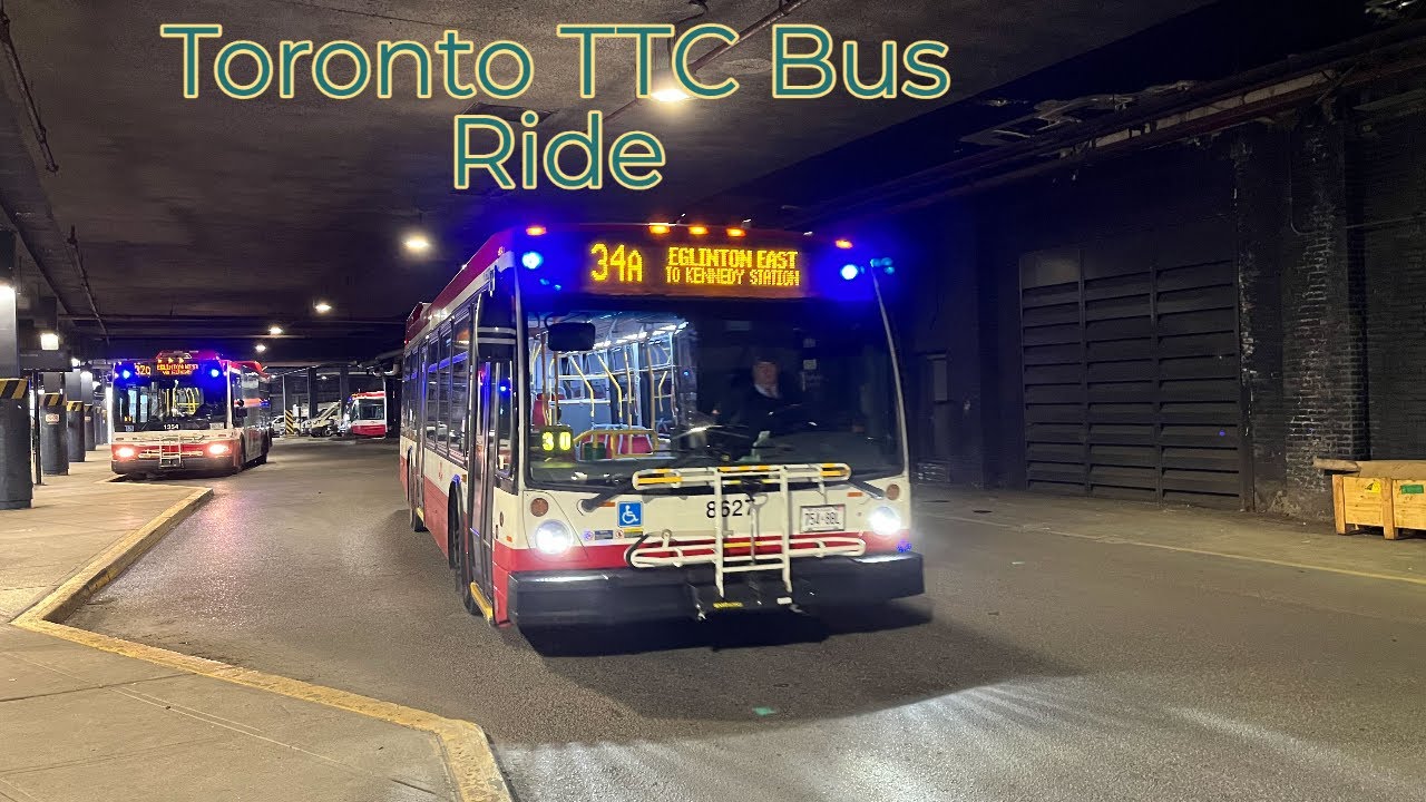 Toronto TTC 34 Eglinton East Bus Ride - Eglinton Station to Wynford Drive 12/9/2022 - YouTube