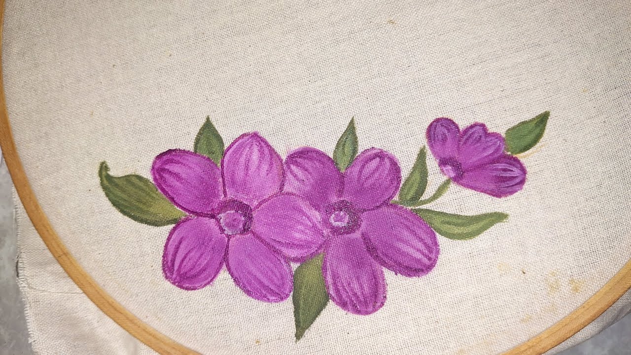 Free hand fabric painting for beginners - YouTube