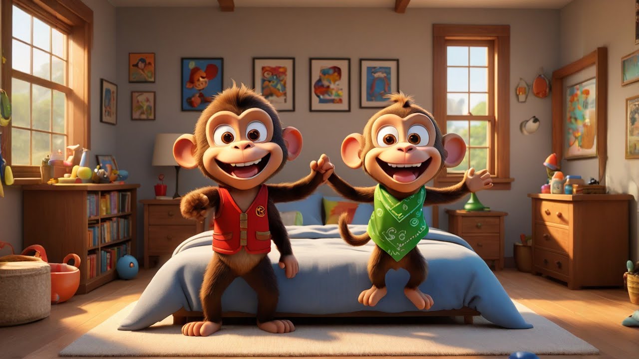 Five Little Monkey Jumping on The Bed + Five Little Frogs Kidsberry ...