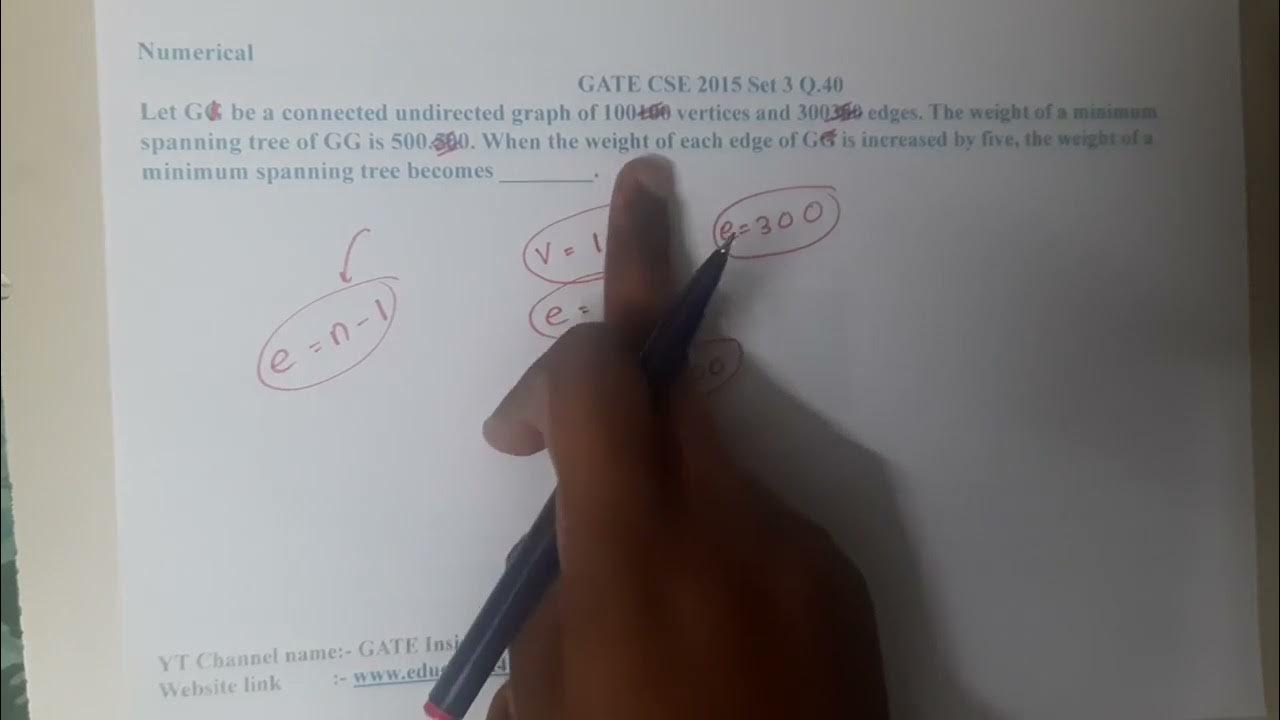 GATE CSE 2015 SET 3 Q 40 || Graph ||Data Structure || GATE Insights Version: CSE - YouTube