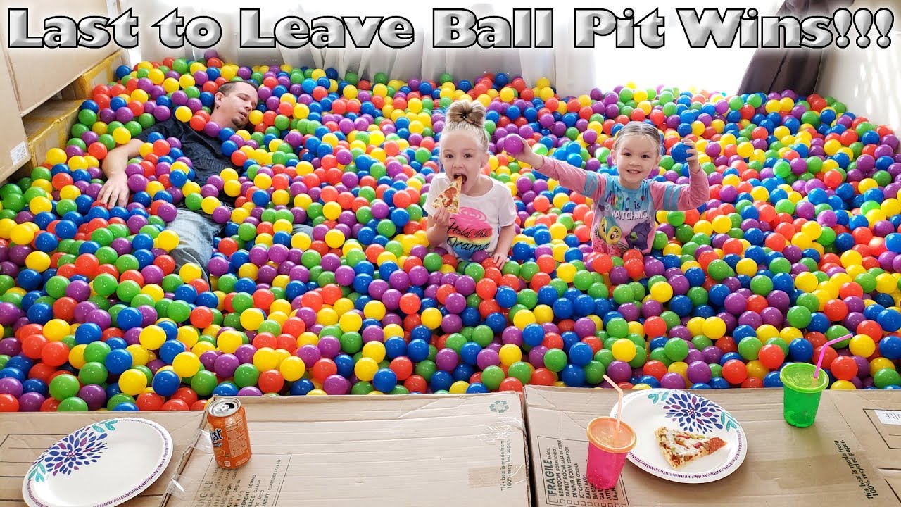 Last One To Leave The Ball Pit Wins! 24 Hour Challenge! - YouTube