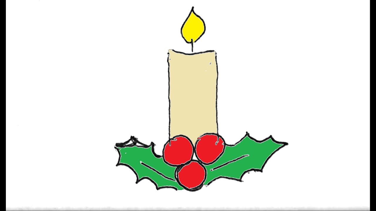 Learn How to Draw a Candle Easy Christmas Drawing Tutorial - YouTube