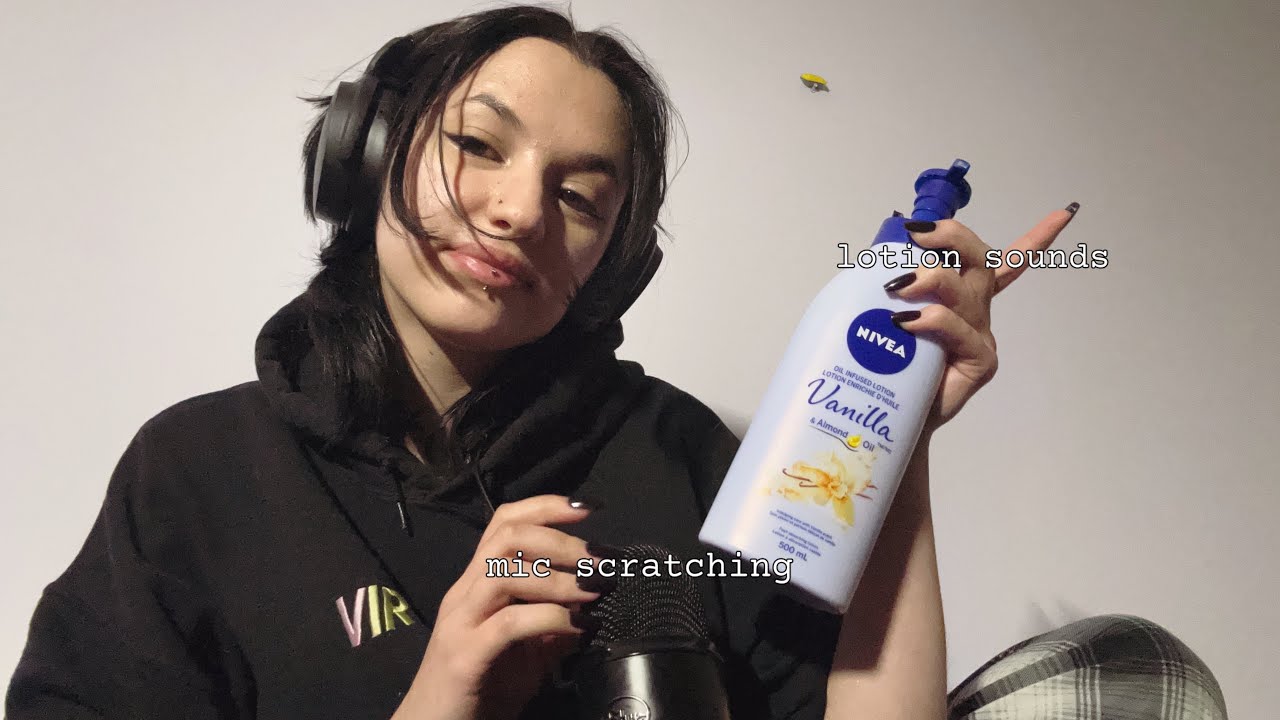 asmr lotion sounds & mic scratching 👾 - YouTube