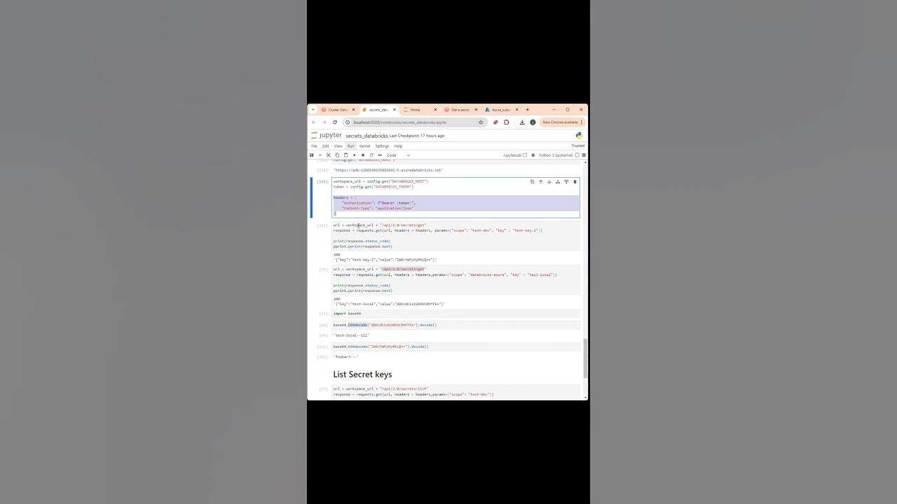 Databricks: Recover a key from Key Container(Secrets Scope) Using Rest API - YouTube