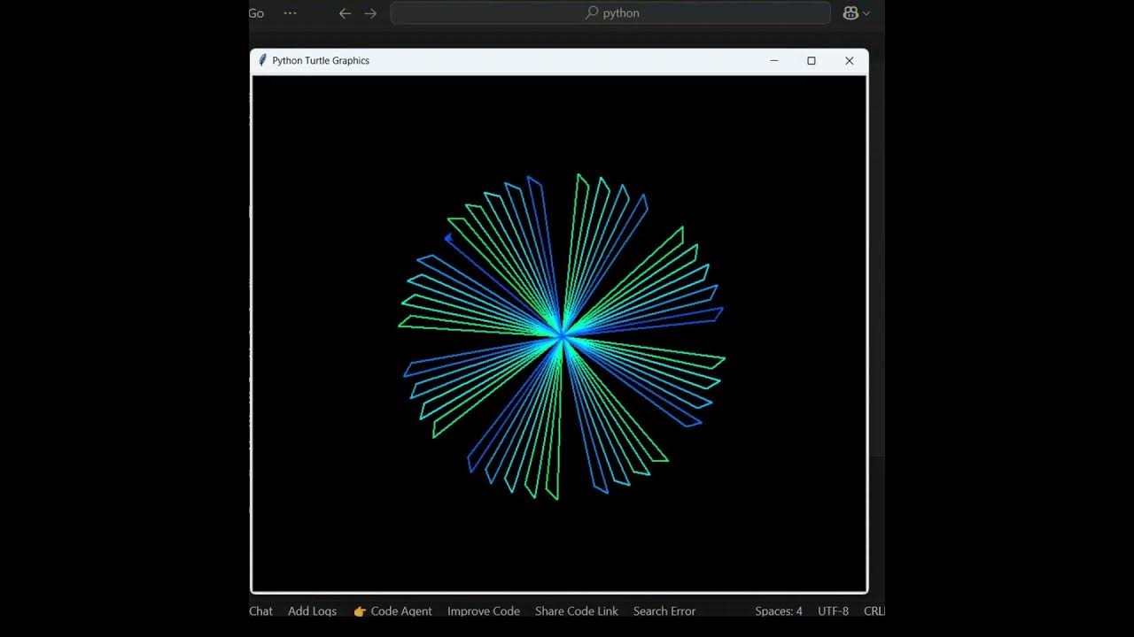 Python🐍 Turtle🐢graphics Python Turtle Graphics Pythonprogramming Coding Viralshorts