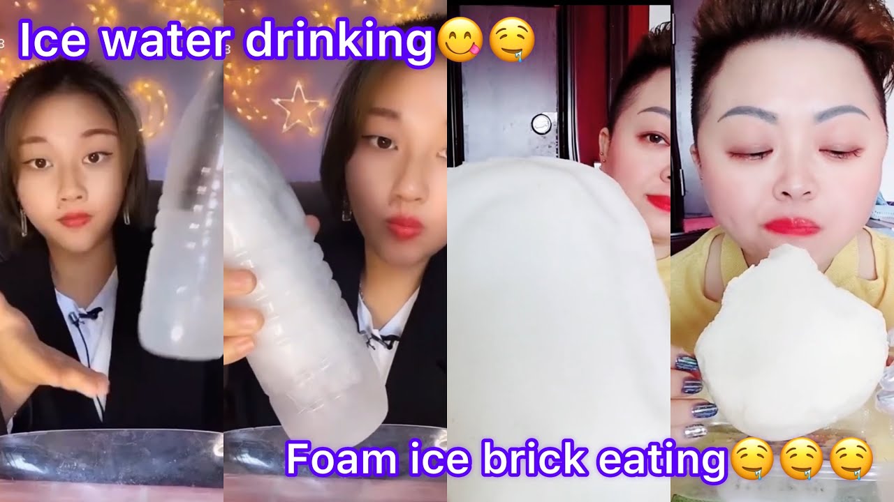 Eating ice🧊 ICE WATER DRINKING🤤and FOAM ICE BRICK EATING😋😋🤤🤤 - YouTube