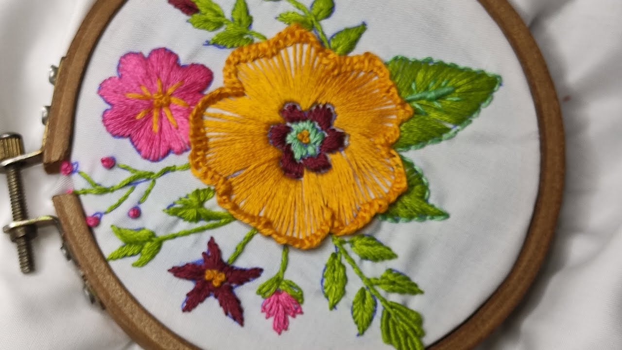 beautiful colorful flower design 🏵️ | unique embroidery design 🥰 | hand ...
