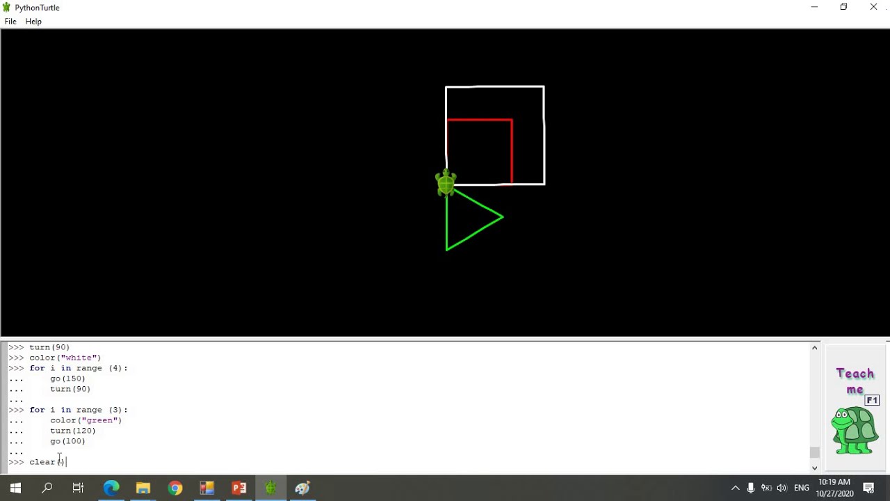 أمر التكرار في بايثون ترتل 5 for loop in python turtle Python turtle ...