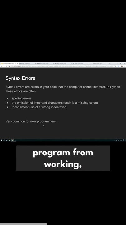 syntax errors #shorts #phyton #recommended - YouTube
