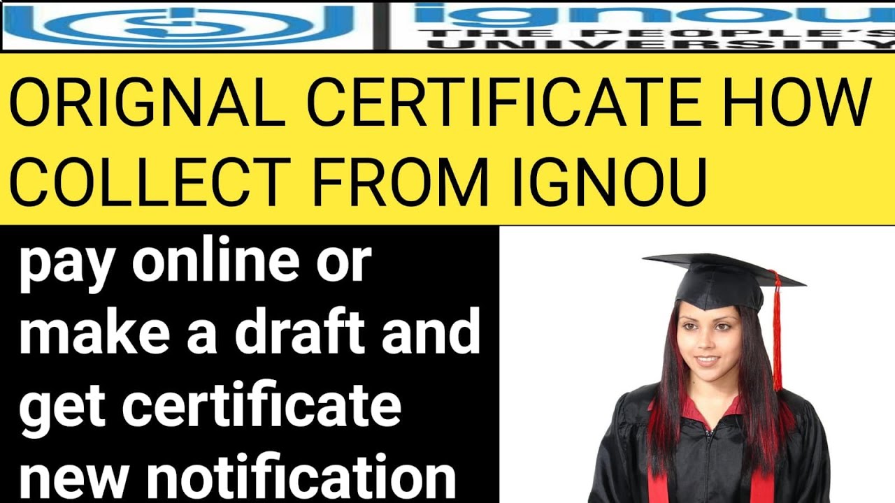 how to apply for original certificate and pay required fee to ignou ...
