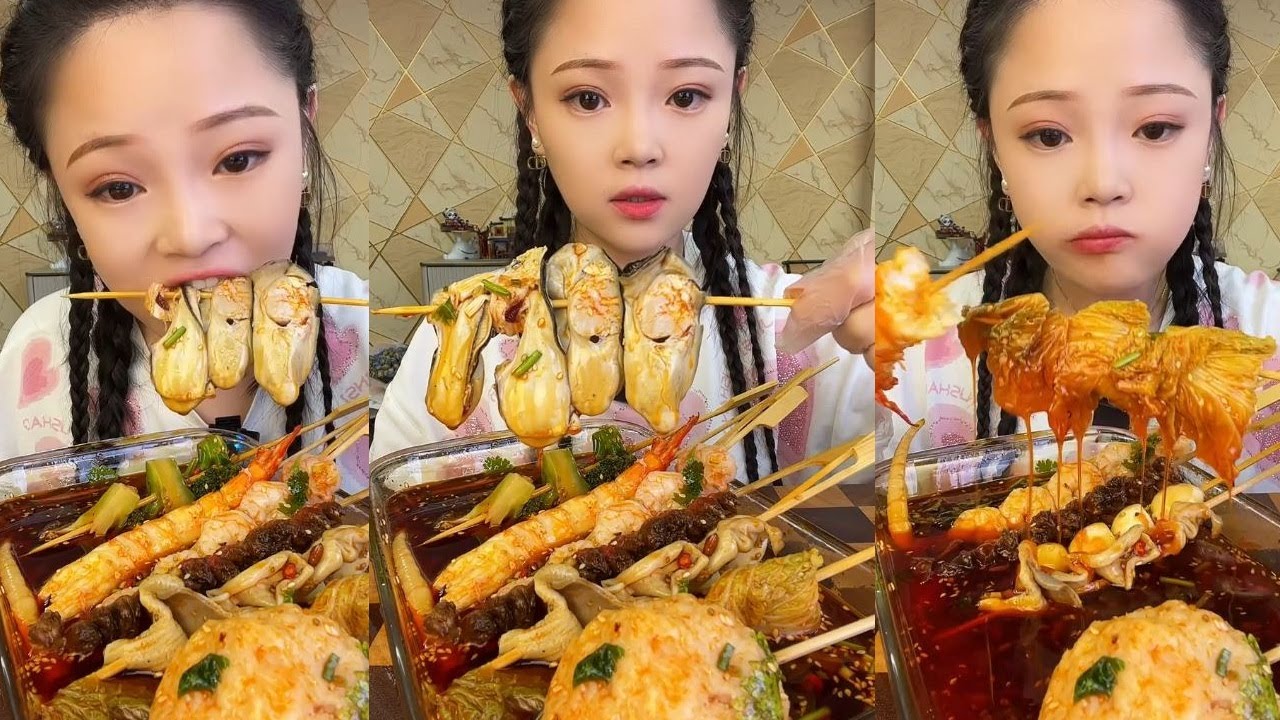 ASMR CHINESE MUKBANG FOOD EATING SHOW | Xiao Yu Mukbang 49 - YouTube