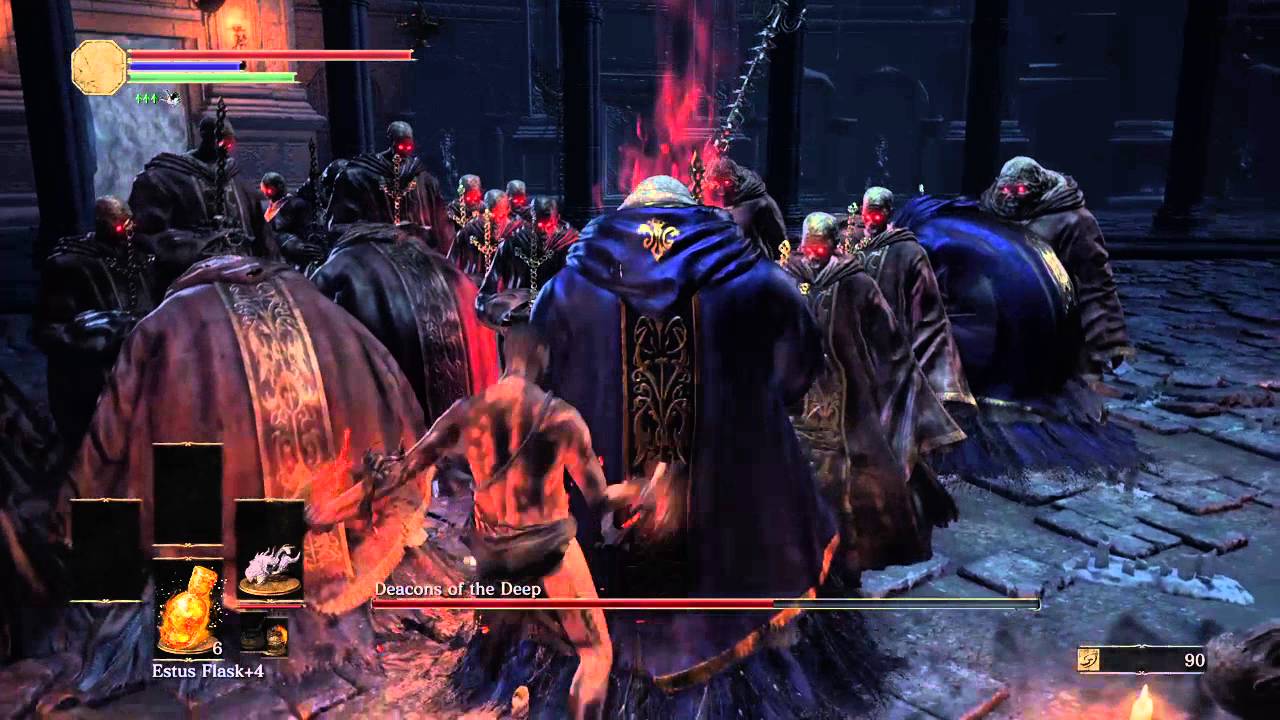 [DS3] Deacons of the Deep, NG solo, Demon's Fist+2 (lvl48) - YouTube