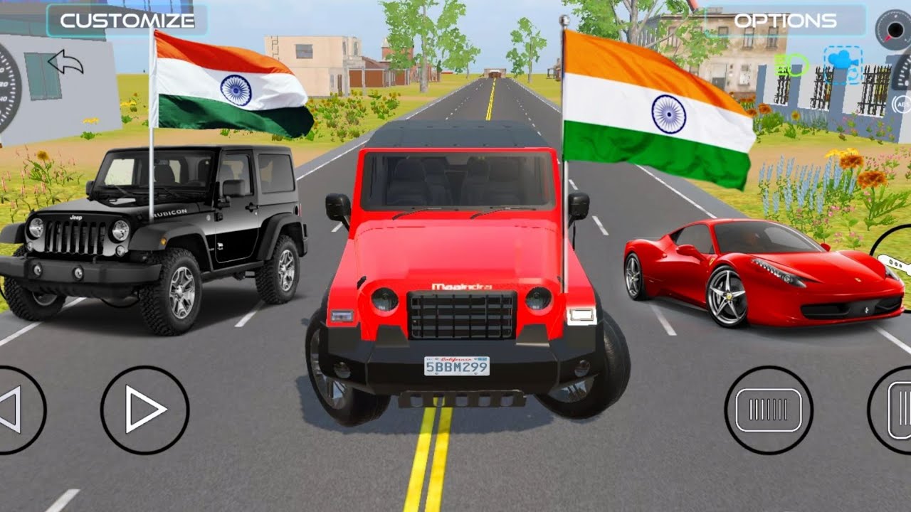 Indian 🇮🇳 Thar 4x4 driving wala game play video// Thar racing 🐎🐎 #games ...