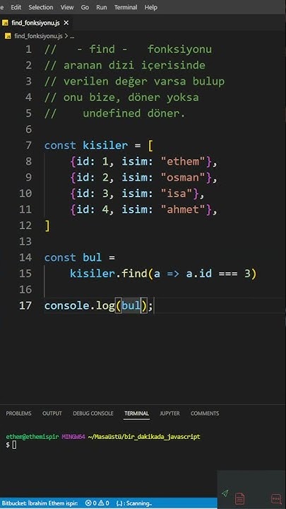 Javascript Find Fonksiyonu || 1 Dakikada Öğren - YouTube