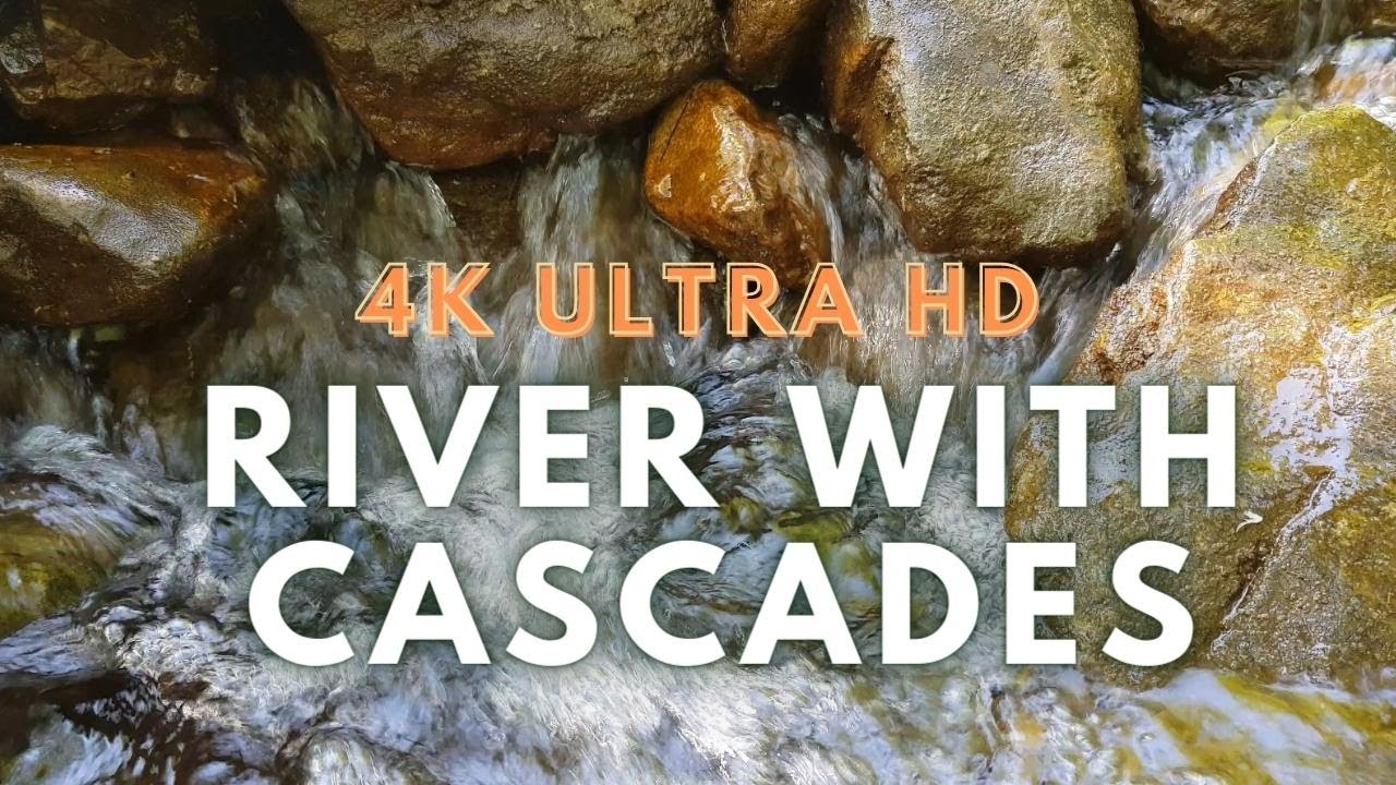 Beautiful mountain river flowing sound forest river, relaxing nature ...