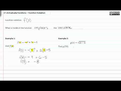 17.1b Function Notation - YouTube