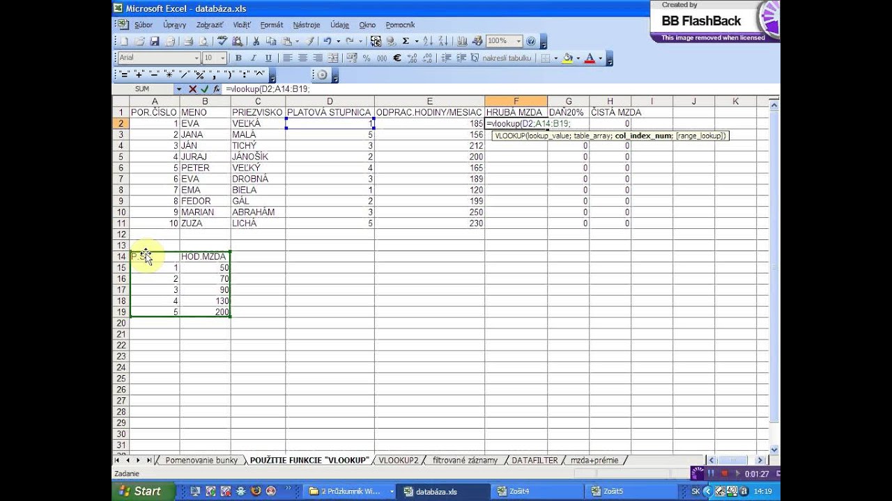 pouzitie funkcie vlookup x264 - YouTube