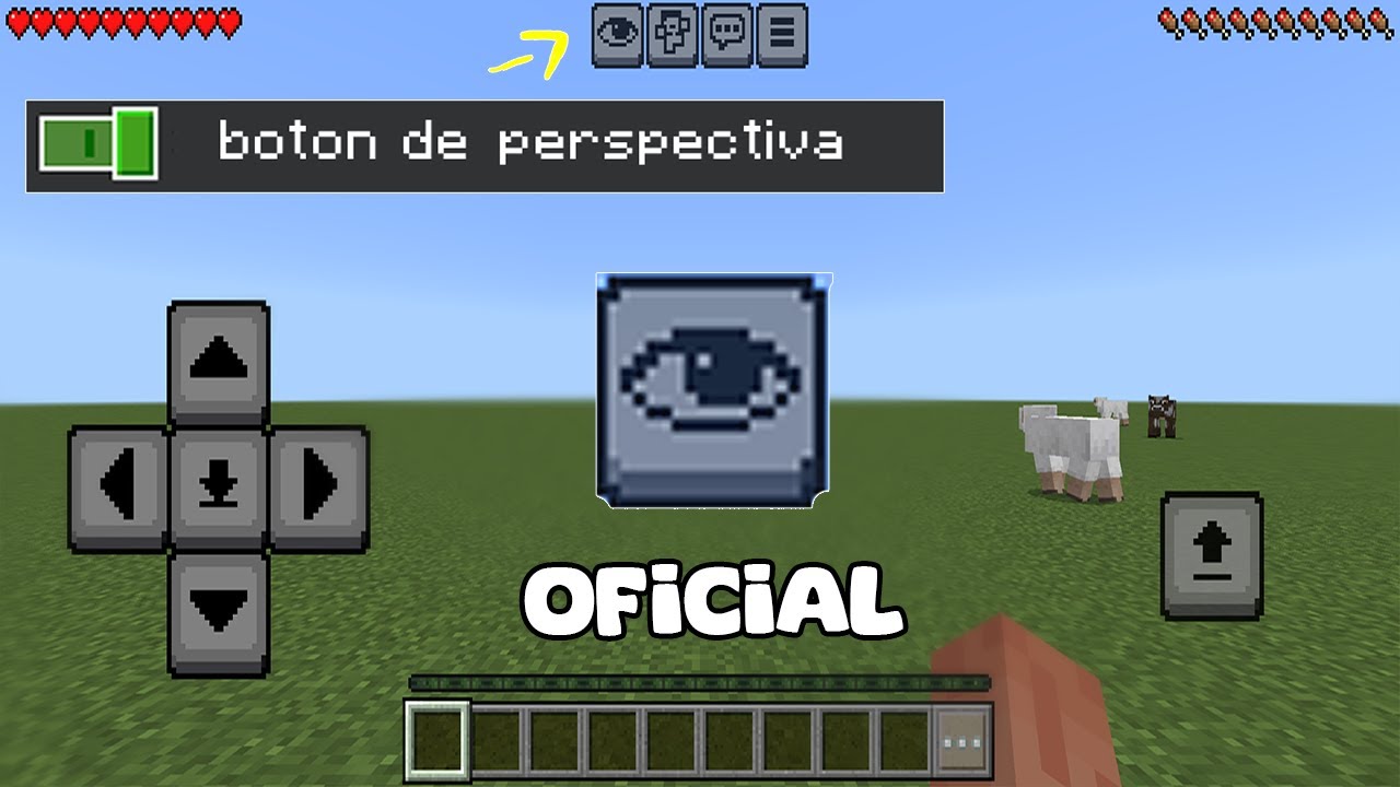 YA LLEGO A BEDROCK! NUEVO BOTON DE PERSPECTIVA OFICIAL Minecraft pe 1. ...
