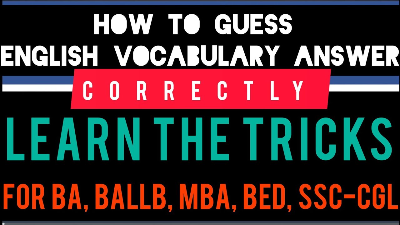 How to Guess Answer of English Vocabulary Questions #english # ...