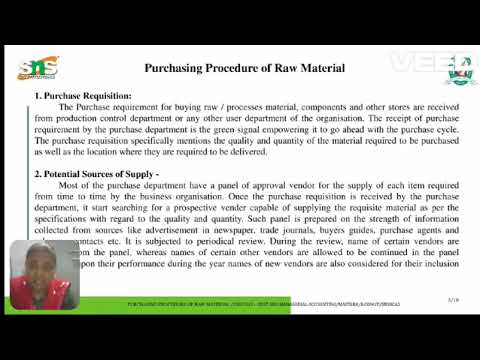 Video 2 - Purchase Procedure of Raw Material|Ms D.Maithra - AP ...