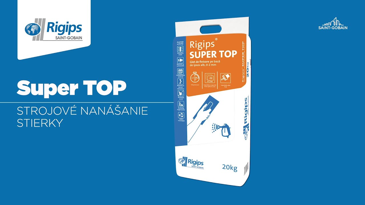 Strojové nanášanie stierky Rigips Super TOP - YouTube