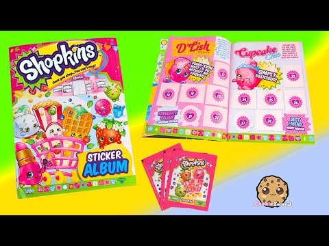 3 Shopkins Season 1 & 2 STICKERS Blind Bag PACKS + Album Unboxing Video Cookieswirlc