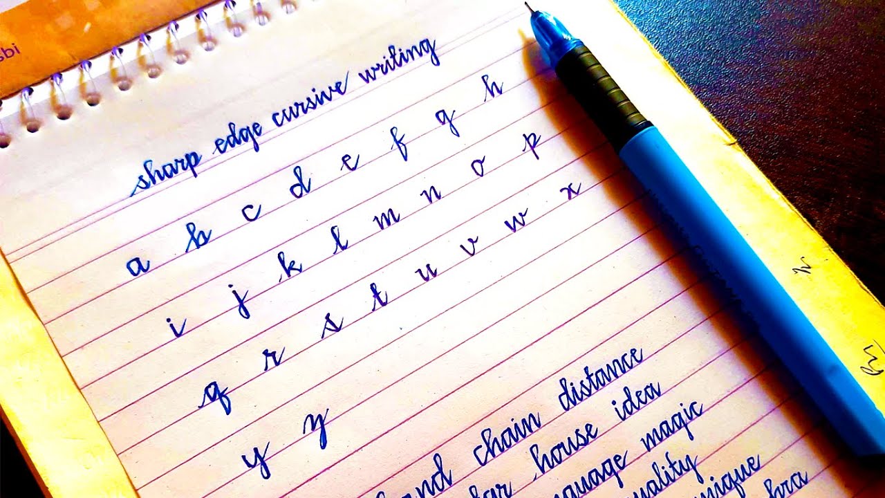 Sharp Edge Cursive Writing | Stylish Writer - YouTube