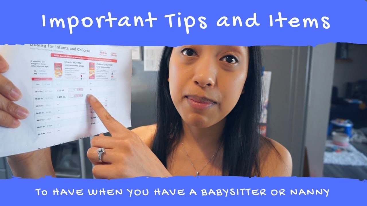 Tips and Items To Have On Hand For a Babysitter or Nanny - YouTube
