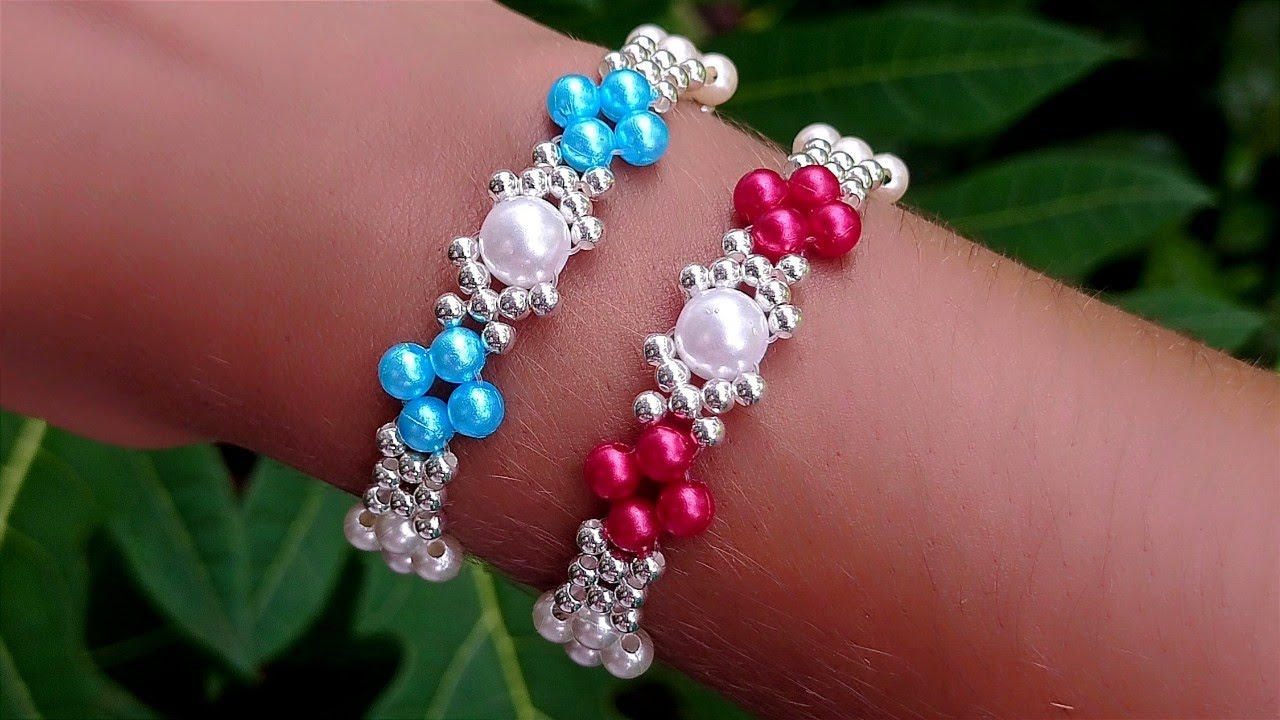 How to make bracelet || Beautiful bracelet making with beads || Diy ...