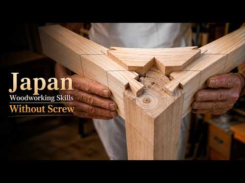 Amazing Traditional Japan Woodworking Skills Without Screw, Build Hand Cut Mitred Wood Dovetails