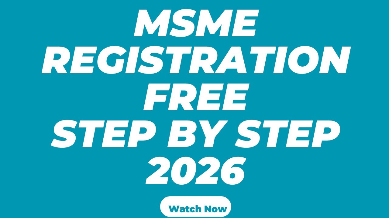 MSME Registration Process Online 2026 | Udyam Registration Kaise Kare ...