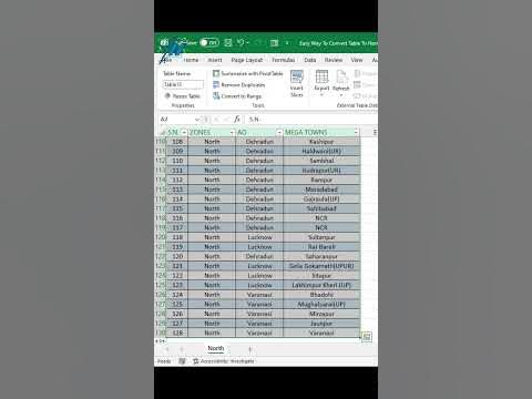 Convert Excel Table to Normal Range in 5 Seconds 😮 #shorts - YouTube