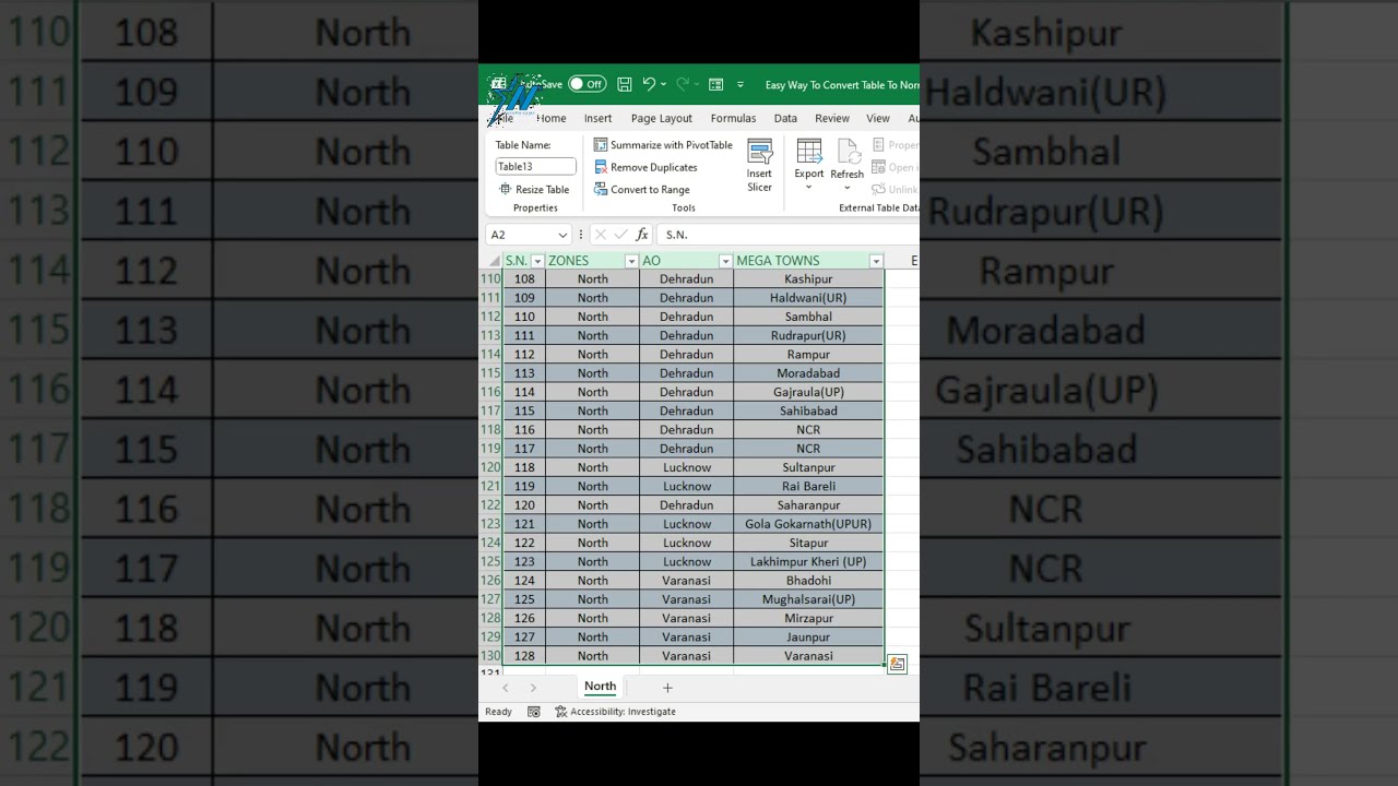 Convert Excel Table To Normal Range In 5 Seconds shorts YouTube Convert Excel Table To Normal Range In 5 Seconds shorts YouTube