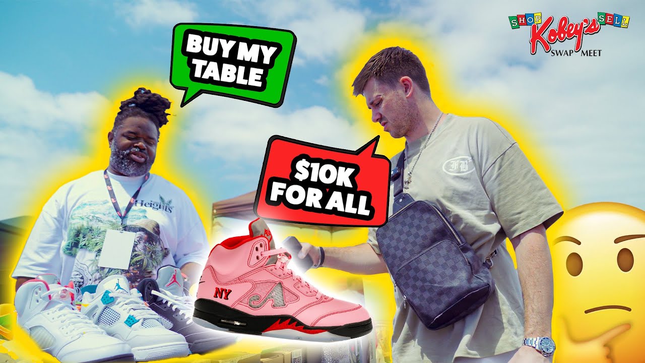 INSANE DEALS AT KOBEY'S SWAP MEET FOR OVER 100 PAIRS OF SHOES!!!! - YouTube