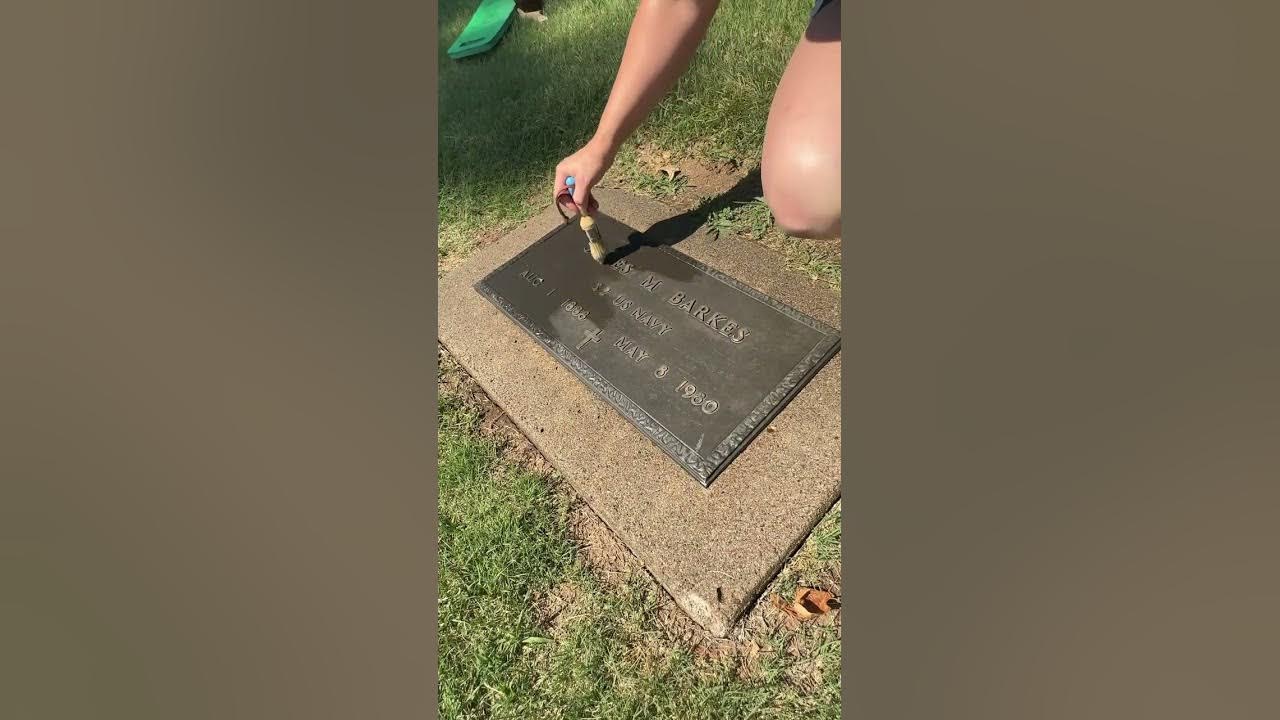 Bronze Headstone Cleaning Tutorial - YouTube