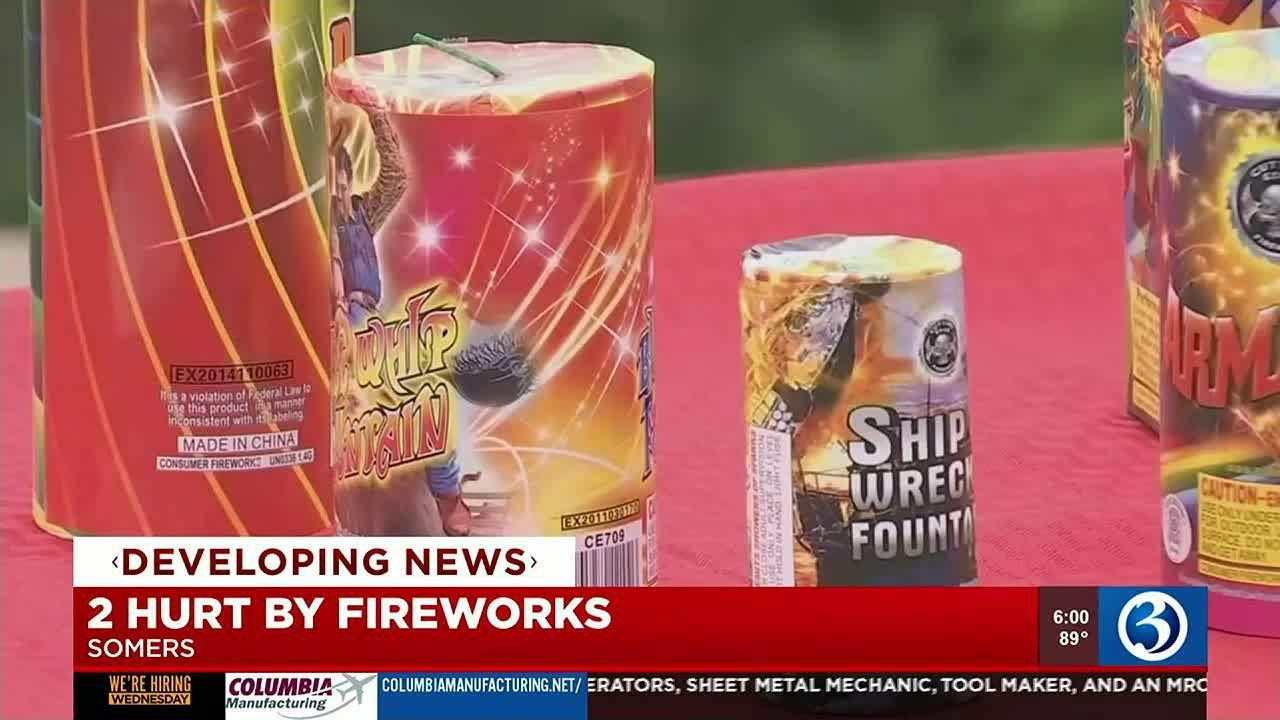 2 hurt in fireworks incident in Somers - YouTube