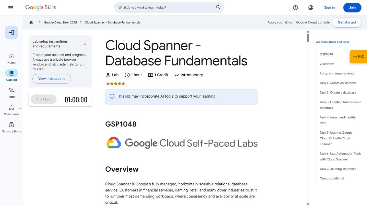 Cloud Spanner - Database Fundamentals GSP1048 - YouTube