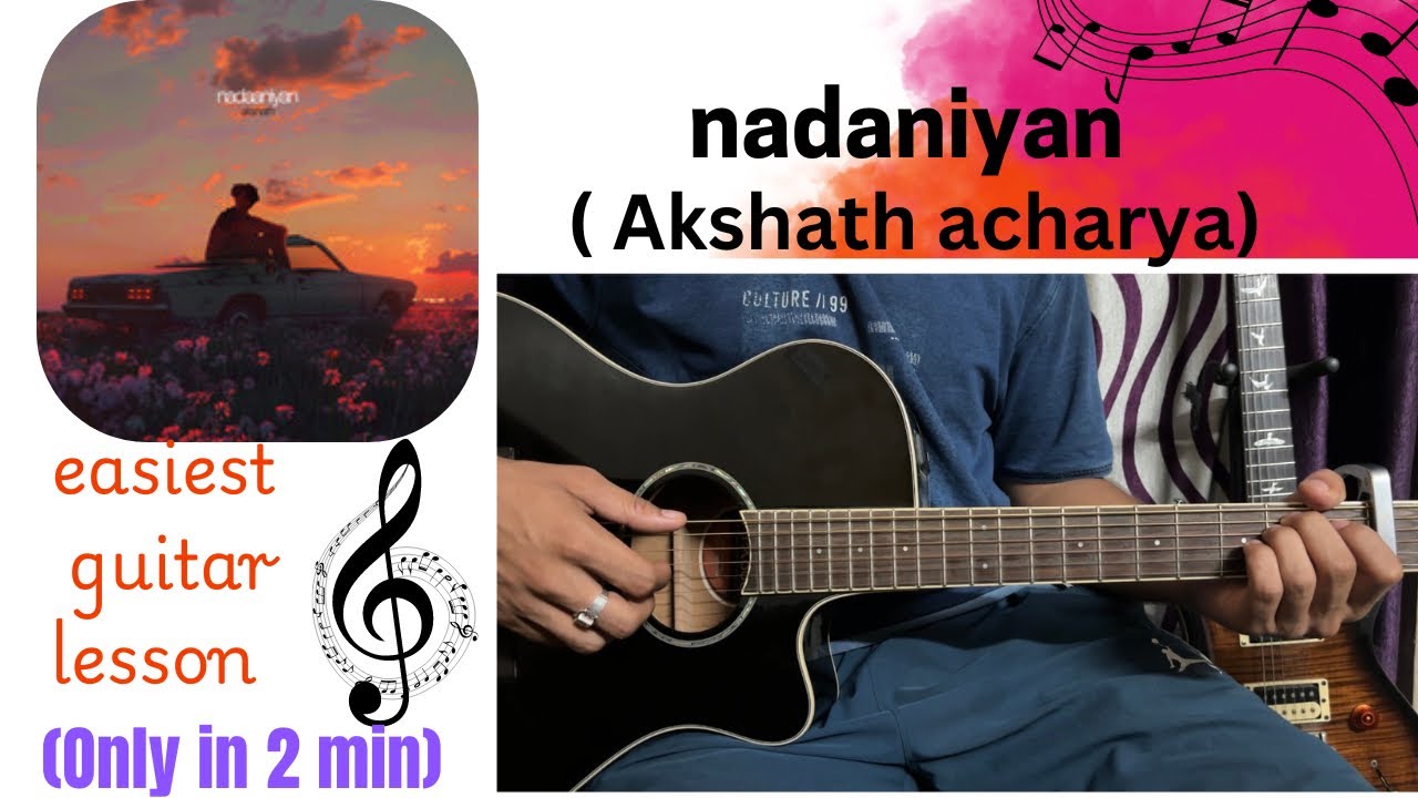 Nadaniyan: Akshath acharya/ Easy guitar lesson/ plucking & chords ...