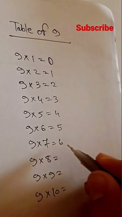 Table of 9|| Multiplication ||math tricks - YouTube