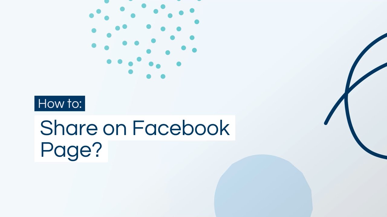 Tutorial: How to share on Facebook page - YouTube